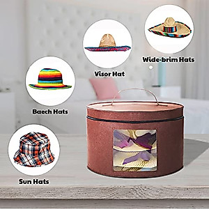 Munskine Hat Boxes for Women Storage & Men Hat Boxes With Lids - Large Capacity Hat Box Storage Round Box for Travel With Dust proof Lid Toy Storage