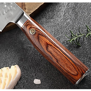 Kimfeng Damascus Chef Knife Handmade 67-Layer Folding Kitchen Knives 8 Inch Professional Chef Knives Japanese VG10 Core Stainless Steel Forging Corrosion Resistance