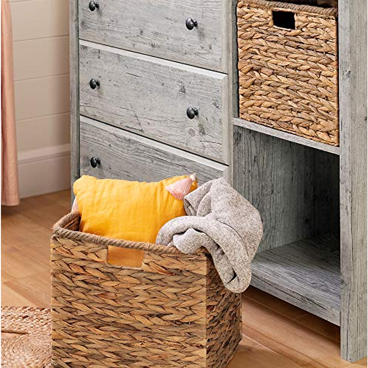 South Shore Cotton Candy 3-Drawer Dresser with Baskets-Seaside Pine