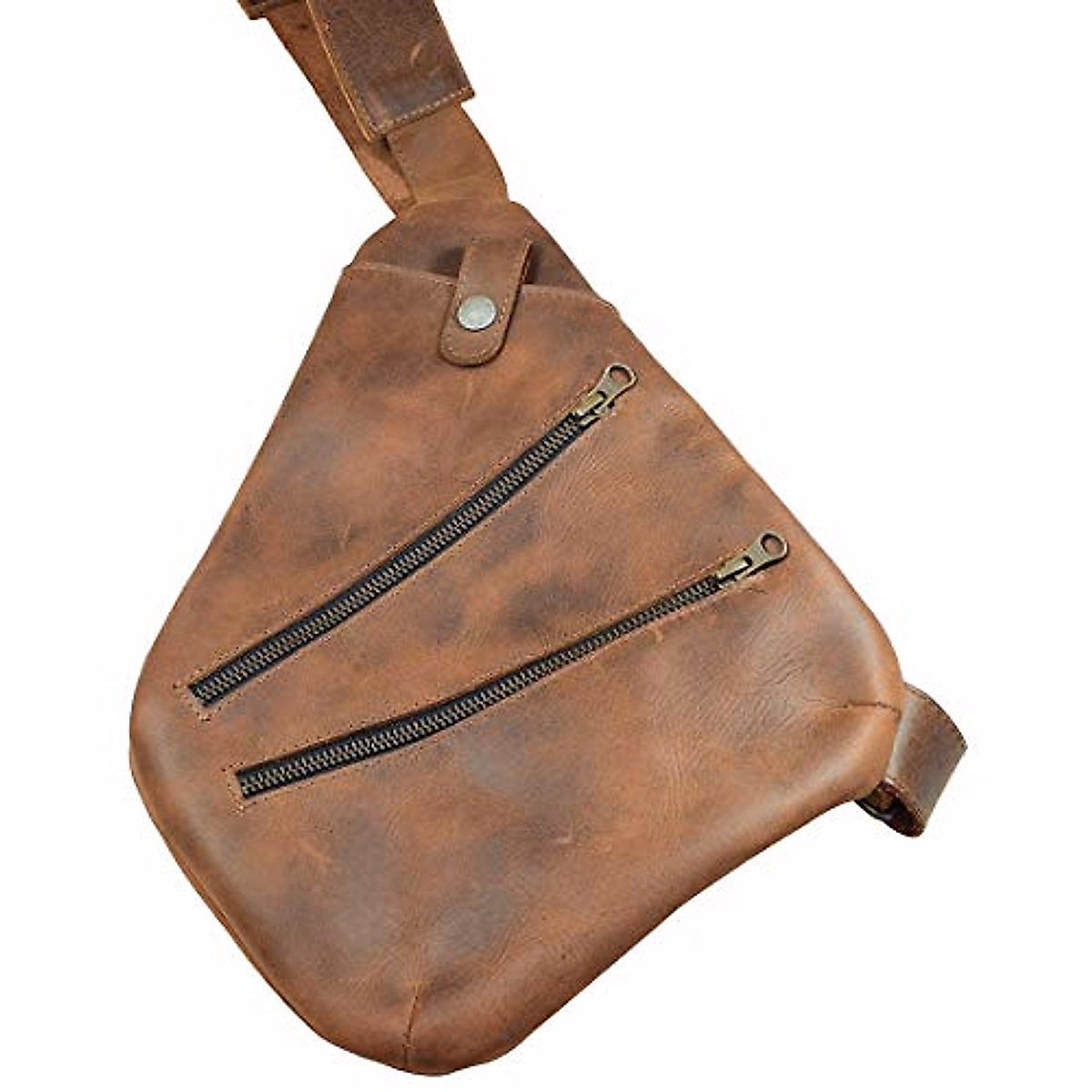 Hide & Drink, Everyday Crossbody Bag, Wallet & Phone Pouch, Made from Full Grain Leather, Commuting & Travel Accessories, Handmade Includes 101 Year Warranty :: Bourbon Brown