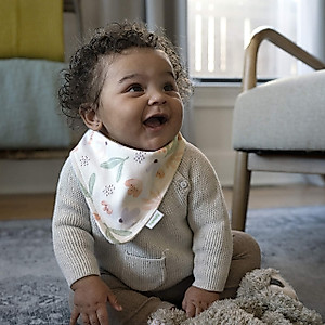 Ingenuity Easy Eater 4-Pack Absorbent Terry-Backed Cotton Baby Bib Set for Eating or Teething - Grazy