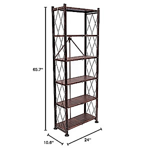 Origami RB-OTM 6-Tier Book Shelf, Stamped Shelving, Bronze