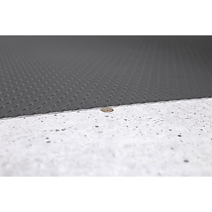 G-Floor Seamless Sheet Vinyl Shed Flooring Cover with Bonded Fibrous Backing - Small Coin Pattern (8' x 8', Slate Grey)