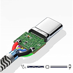 HLDInie USB Type C to Dual USB C Female Audio Type C Connector Headphone and Type C Charging Adapter Splitter Music 2 in 1 Aux Cable (Black)