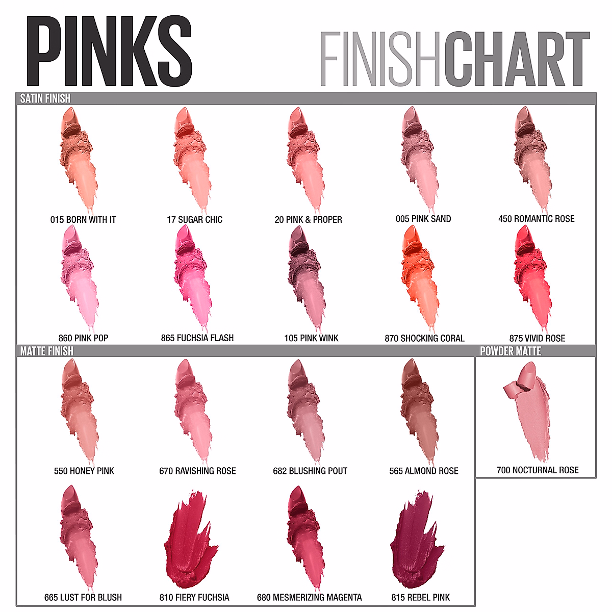 Maybelline New York Color Sensational Pink Lipstick Powder Matte Lipstick, Nocturnal Rose, 0.15 Ounce, Pack of 1