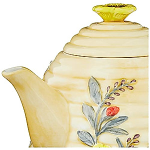 Bee Sweet 32 oz. 3-D Beehive Teapot Ceramic,Multi Colored
