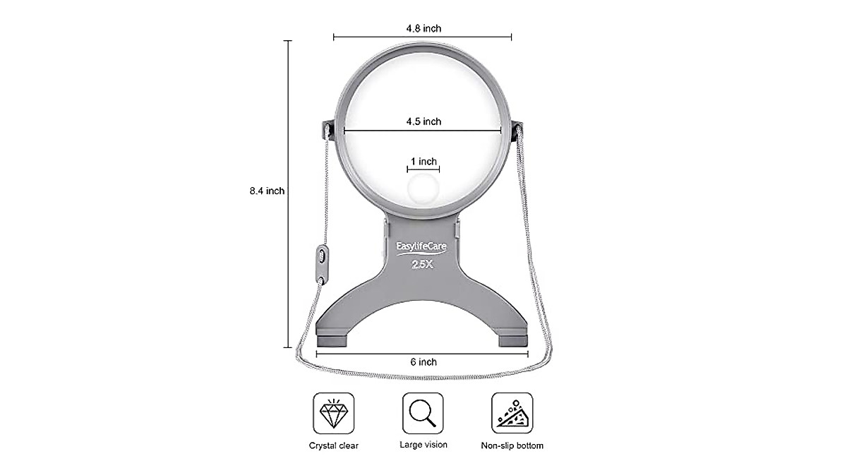 EasyLifeCare LED Magnifier for Low Vision & Crafts | Hands-Free ...