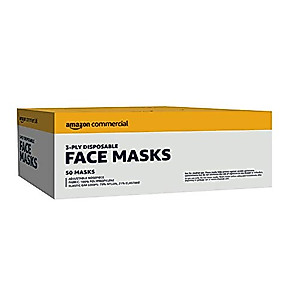 Aether AmazonCommercial 3-ply Disposable Face Mask, 50 per Pack, 10-Pack (500 Masks) (Internal)