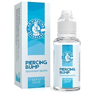 Dr. Piercing Aftercare Keloid Drops – Non-Greasy Saline Solution for Keloid Bump Removal for Piercings - Reduce Appearance of Nose Piercing Bump, Nose Ear Lip Belly (15 mL)