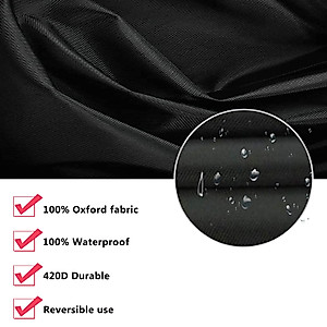 QIAOH Round Patio Table Covers 56x30in, Patio Furniture Set Covers 420d Outdoor Furniture Covers Waterproof Garden Table Chairs Set Covers Heavy Duty Cover Uv Resistant Dustproof