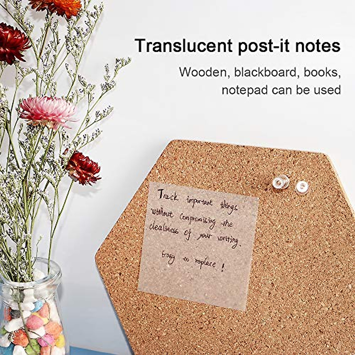 MultiBey Transparent Sticky Note Pads Memo 3 X 3 inches Square Styles Self Adhesive Removable N Times, Pack of 10 (Clear, 3 x 3)