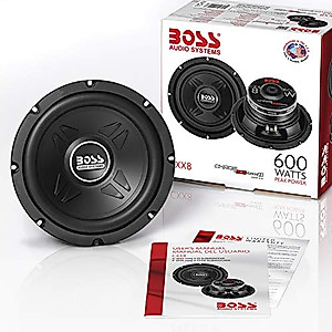 BOSS Audio Systems CXX8 8 Inch Car Subwoofer - 600 Watts Maximum Power, Single 4 Ohm Voice Coil, Easy Mounting, Sold Individually