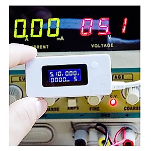 Vanki USB Voltage/Amps Power Meter Tester Multimeter, Test speed of chargers, cables, capacity of power banks Black 1pcs