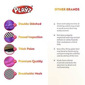 Playz 5-Piece Princess Castle Girls Pop Up Play Tent & Dress Up Costume Bundle - Playhouse Gift for Girls & Toddler for Indoor & Outdoor Use with Pink Fairy Tale Carrying Bag & Glow in The Dark Stars