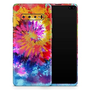 DesignSkinz Spiral Tie Dye V8 Protective Vinyl Decal Wrap Skin Cover Compatible with The Samsung Galaxy S20 (Screen Trim & Back Glass Skin)