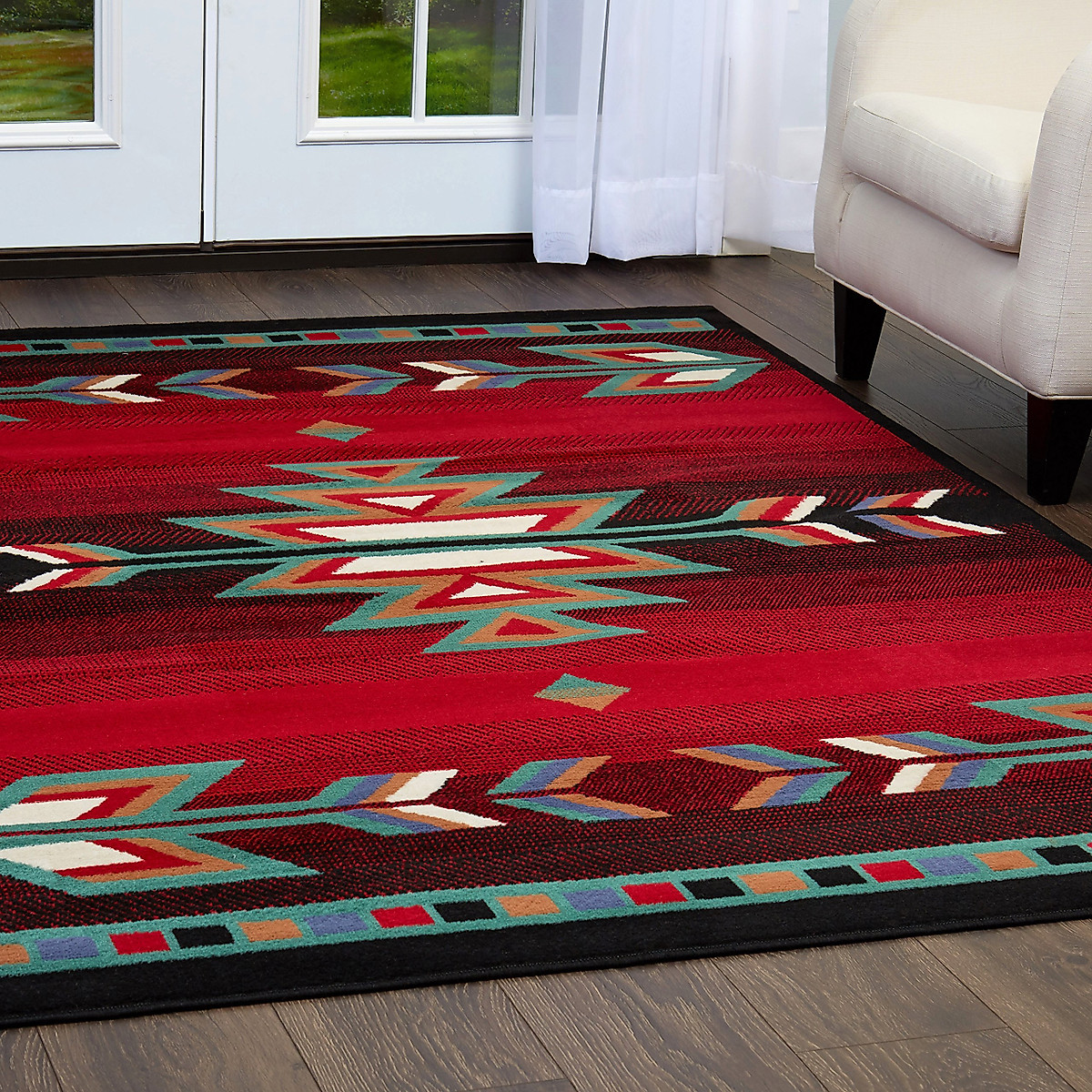 Home Dynamix Sagrada Southwest Area Rug 5x7 Black/Red/Ivory