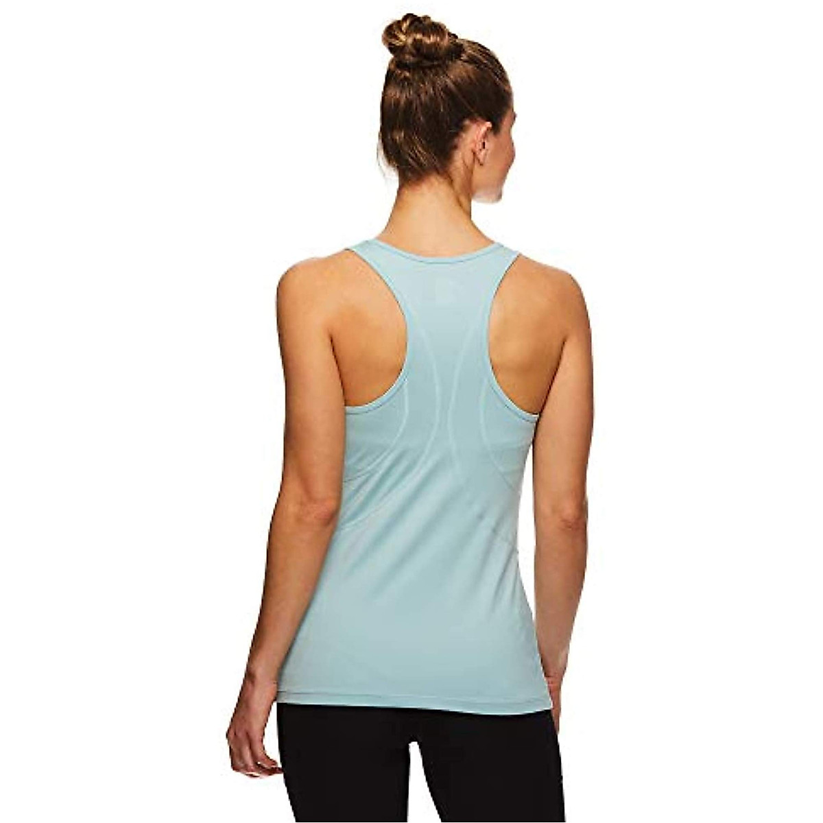 Reebok Womens Fitted Racerback Tank Top, Green, X-Large