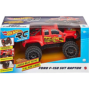 Hot Wheels RC Red Ford F-150, Full-Function Remote-Control Toy Truck, Large Wheels & High-Performance Engine, 2.4 Ghz with Range of 65Ft