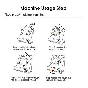 Commercial Dough Roller Sheeter,370W Automatic Pizza Dough Roller Sheeter Machine,Electric Pizza Dough Roller Machine,Pizza Pastry Forming Machine for Noodle Pizza Bread, Thickness 0.5-5.5mm (40c