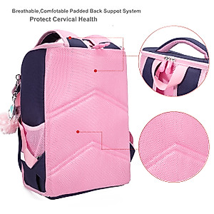 AO ALI VICTORY Unicorn Backpack for Girls with Lunch Box Set Kawaii Kids Toddler Bookbags Cute Kindergarten Preschool Elementary School Bag (Large, Pink Set-3 PCS)