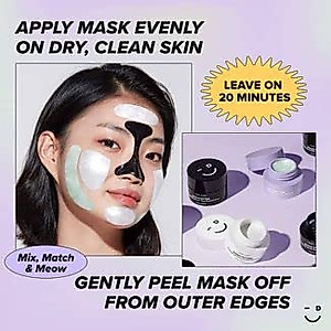 I DEW CARE Peel Off Face Mask Set - Mini Meow Trio | Travel Size, Spa day, Gift Set, Hydrating, Illuminating, Exfoliating