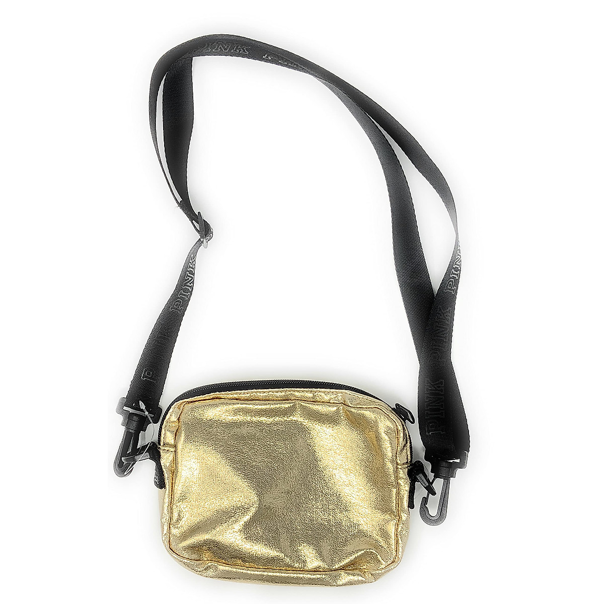Victoria's Secret Pink Crossbody Belt Bag convertible, Gold Metallic