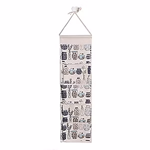 CONCISE Over The Door Organizer hanging storage bags Wall mounted storage bag Waterproof Linen (colour5)