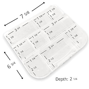 2 Pack Stackable Clear Plastic Organizer Box with Dividers for Legos, Arts & Crafts, Fishing Tackle and Jewelry, 7.625x6.75x2.25-in