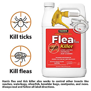 Harris Flea and Tick Killer, Liquid Spray with Odorless and Non-Staining Extended Residual Kill Formula (Gallon)