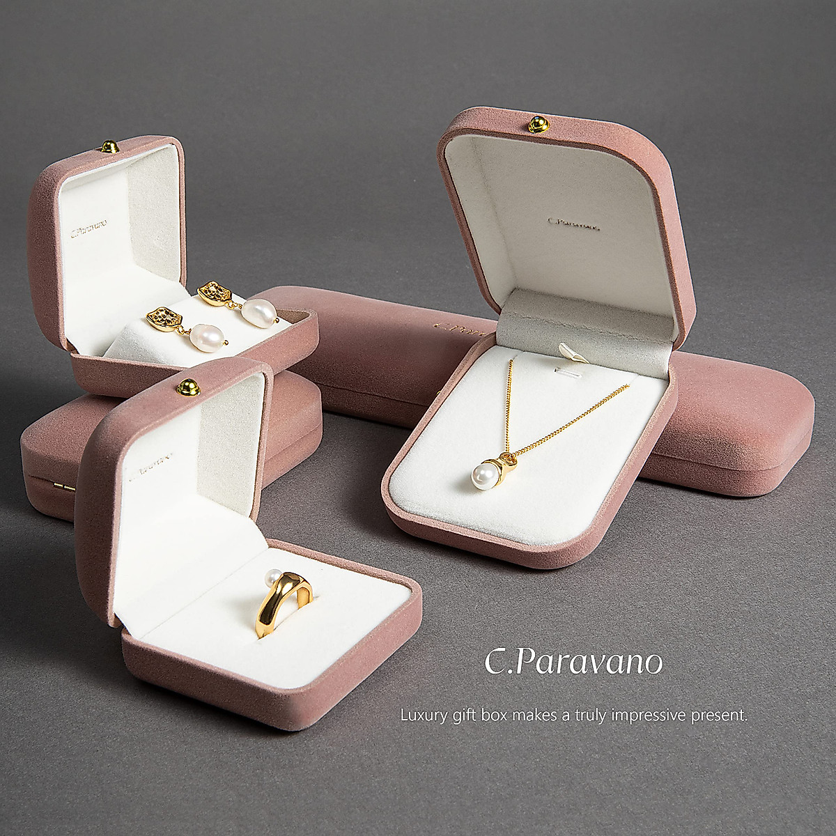 C.Paravano Necklaces for Women Simple gold necklace 18K Gold Plated Chain Necklace Necklace for friend Gold 18K Gold Plated Chain Necklace Necklace for Wedding