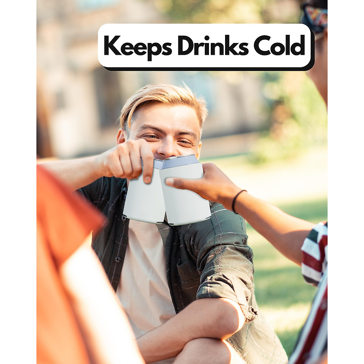 25 Pack White Blank Can Cooler Sleeves, Customizable Bulk Sublimation Can Coolers, Extra-Thick Collapsible Drink Insulator Sleeve, Beer Can Coolers for Party Beverages, PartyPrints