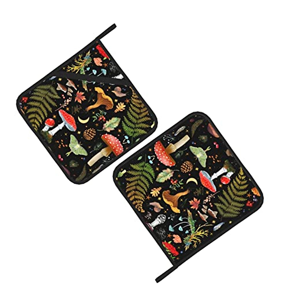 Mushroom Pot Holders Sets, Kitchen Potholders for Cooking Baking BBQ Grilling (2-Piece Sets)