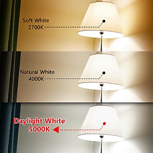 Dimmable LED Edison Bulbs,6W Equivalent to 60W Vintage Light Bulb, E26 5000K ST58/ST19 LED Bulbs, Antique Flexible Spiral LED Filament Light Bulbs, Clear Plastic Screw Lamp - 12Pack