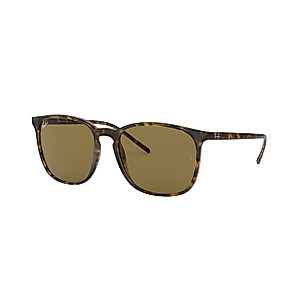 Ray-Ban RB4387 Square Sunglasses, Light Havana/Dark Brown, 56 mm