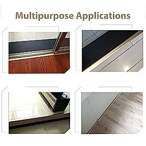 Doorway Uneven Floor Transition Strip, White L-Molding Floor Edging Transition Strip, Wood to Tile Protection Trim Strips for Uneven Floors, Heavy Duty Aluminum Alloy Threshold Strip, 35.4in Long ( Si