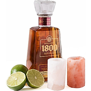 Himalayan Salt Shot Glasses - Pure Food Grade Himalayan Pink Salt - No Fillers or Binders - Handcrafted All Natural Tequila Salt Shot Glasses Set by Cestari (2 pack)