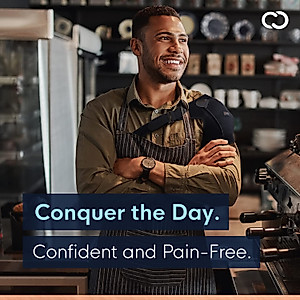 Copper Compression Recovery Shoulder Brace - Immobilizer for Torn Rotator Cuff, AC Joint Pain Relief, Dislocation, Arm Stability, Injuries, Tears - Adjustable Fits Men, Women - Black - One Size