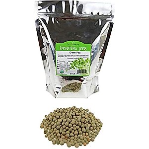 Certified Organic Dried Green Pea Sprouting Seed - 2.5 Lb - Handy Pantry Brand - Green Pea for Sprouts, Garden Planting, Cooking, Soup, Emergency Food Storage, Vegetable Gardening