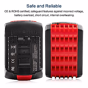 Labtec 2 Packs BAT609 18V 6000mAh Lithium Battery Replacement for Bosch 18V Battery BAT609 BAT610G BAT618G BAT619 BAT621 BAT620 Cordless Power Tool Battery