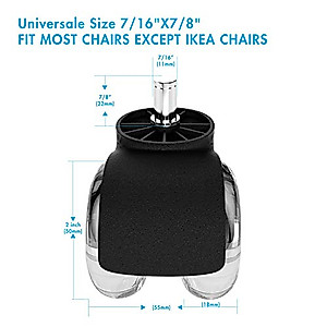 Office Chair Caster Wheels 2 Inch Heavy Duty Computer Desk Chair Wheel Replacement Quadruple Ball Bearings Chair Casters Smooth Safe Rolling for All Floors, Set of 5
