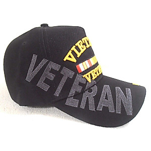 Vietnam Veteran Baseball Cap 3D Embroidered Military Apparel for Men and Women Black