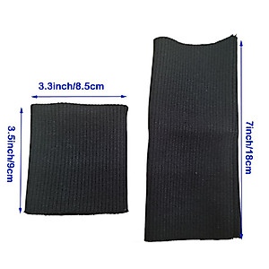 Seamless Rib Cuffs 2 * 2 Rib Knit Replacement Jacket Stripes Rib Knit Trims Cuffs 1 Pair (Black)
