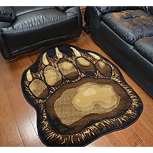 Bear Claw Rustic Lodge Paw Area Rug 3'8 W X 4'10 L