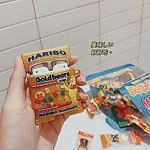 AirPods PRO case, 3D Cute, Fashionable and Interesting Candy Bag Sports Drink Bottle AirPods case, Soft Silicone Wireless Earphone Accessories Keychain Apple Airpods for PRO case (Haribo)