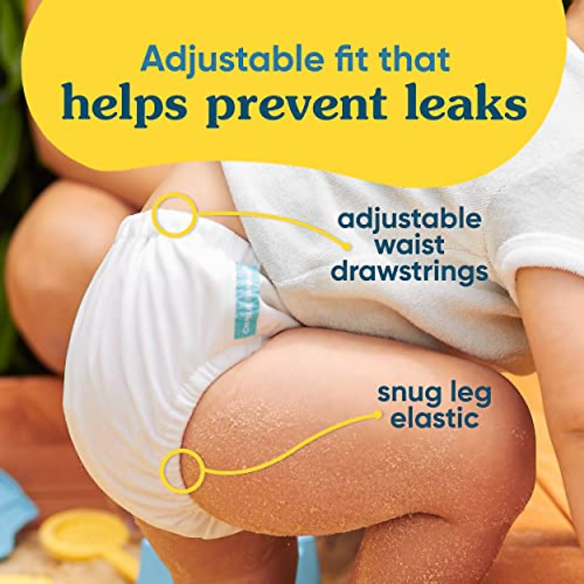 Charlie Banana Baby Reusable and Washable Swim Diaper for Boys or Girls, White, Medium