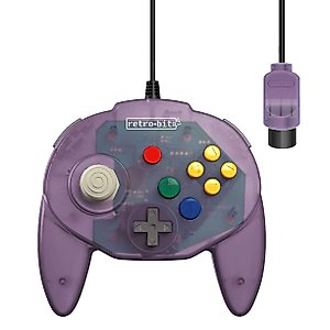 Retro-Bit Tribute 64 Wired N64 Controller for Nintendo 64 - Original Port - (Atomic Purple)
