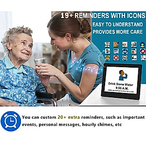 Véfaîî Digital Clock 2.0 with Date and Time for Elderly, 19 Alarms Custom Reminders, Dementia Clock for Seniors, Loud Alarms, Auto DST, Memory Function, Easy to Read (8" Large Black)