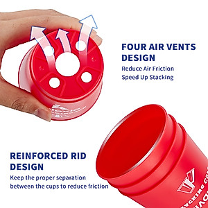 Aivalas Stacking Cups, Quick Stack Cups Game with 12 PCS Stacking Cups & Durable Carry Bag, Classic Stacking Games for Kids Adults Family(Red)