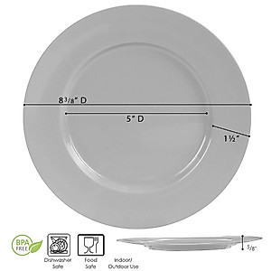 Calypso Basics by Reston Lloyd Melamine Salad Plate, Set of 6, White,72300SET