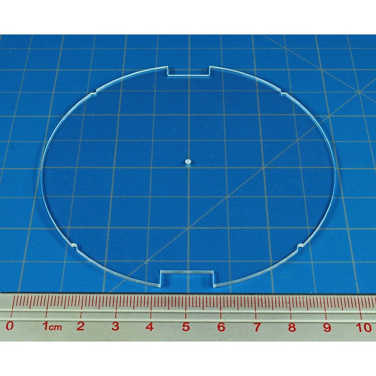 LITKO 100mm Circular | Round Notched Tank Base | Compatible with Star Wars: Legion | Clear | (3mm Clear Thick Acrylic)